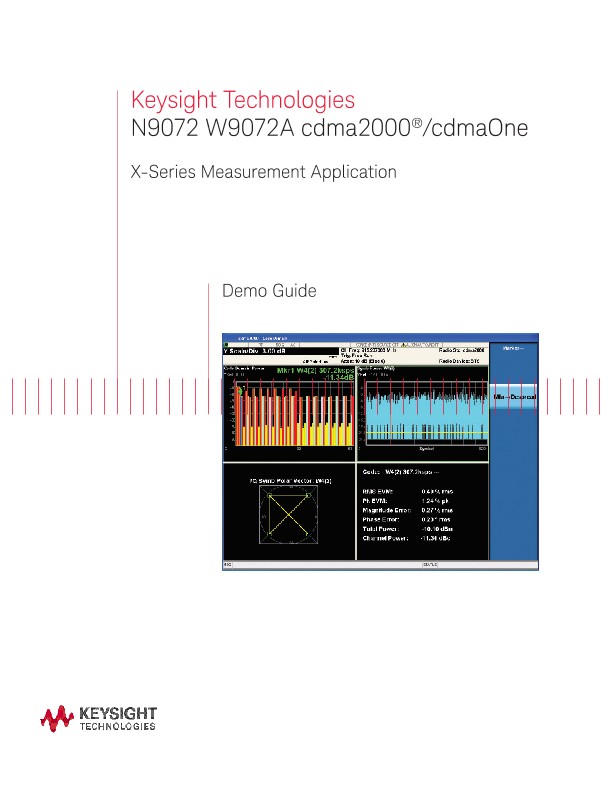 N9072 W9072A cdma2000®/cdmaOne X-Series Measurement Application PDF Asset Page | Keysight